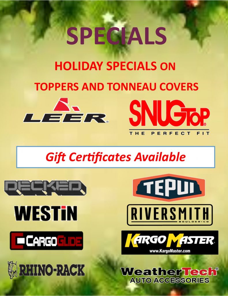 Truck, Van and SUV Specials - A & A Toppers Sales and Truck Accessories